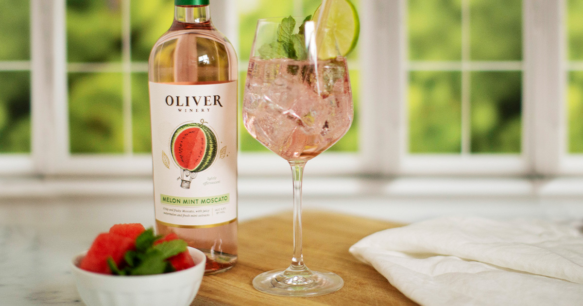 Oliver Winery | Wine Cocktails | Melon Mint Spritz